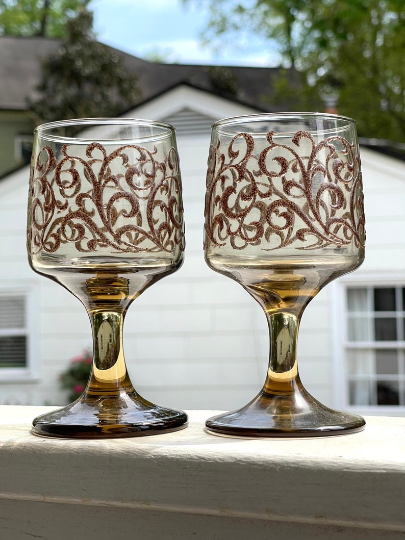 Vintage Libbey Glass Company Prado Wine Glasses Vintage Bar Glasses ...