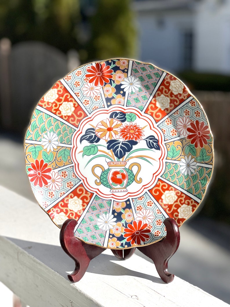 Arita Imari Fan DINNER Plates/built in Decor/imari Fan Japan/hand ...