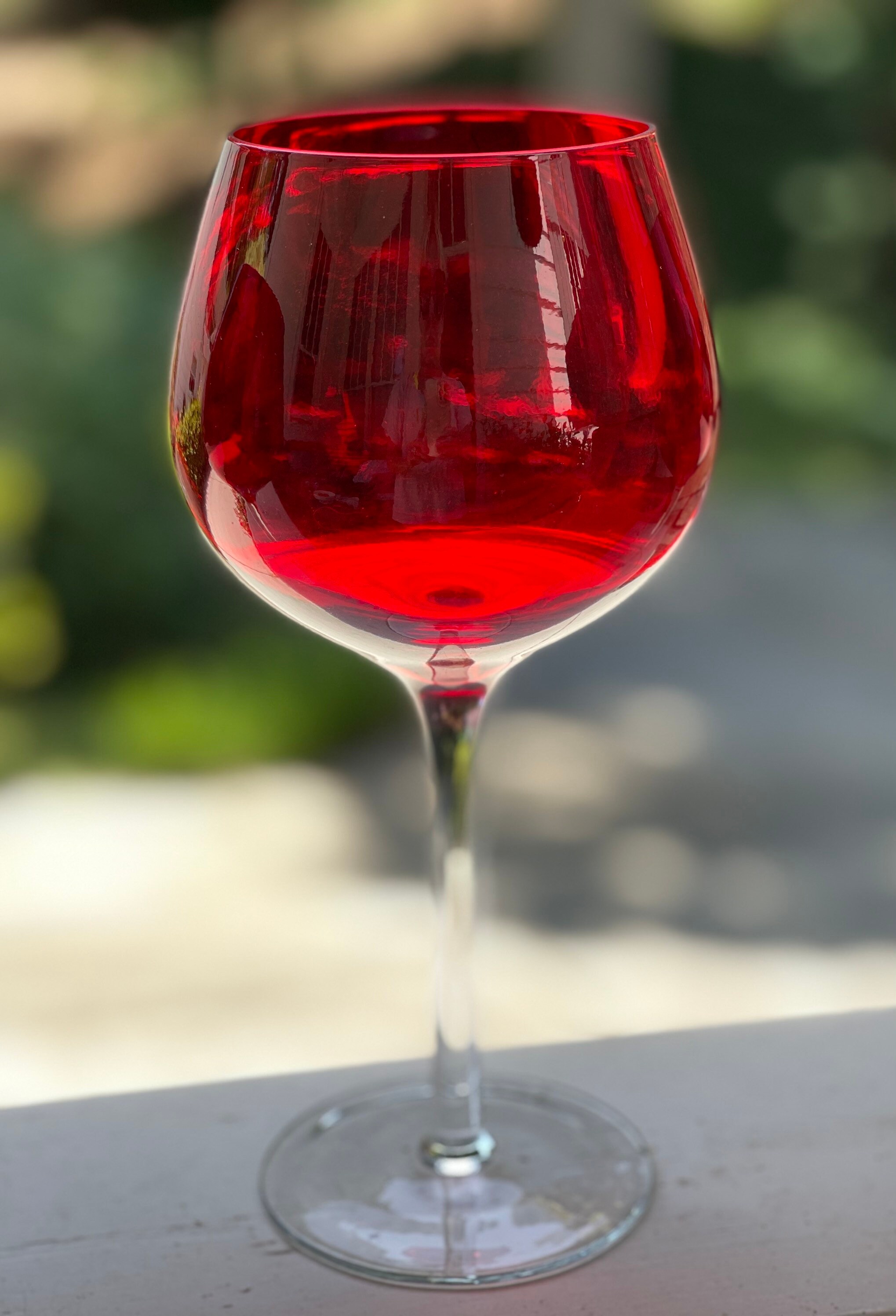 Set of 2 Red Balloon Wine Glasses/oversized Wine Glasses/christmas ...