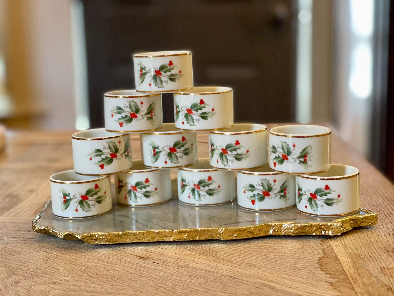 Vintage Royal Gallery Holly Napkin Rings Christmas Table - Etsy