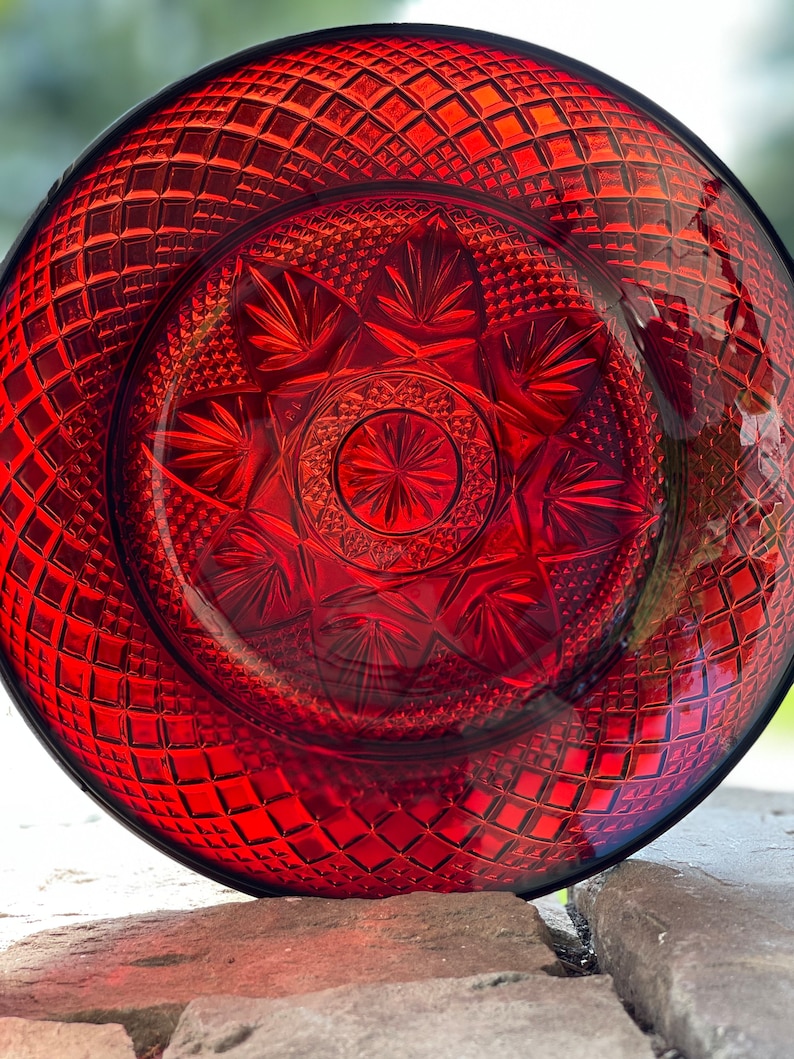 Vintage Cristal D’arques Antique Ruby Luncheon Plates/red Salad Plate ...