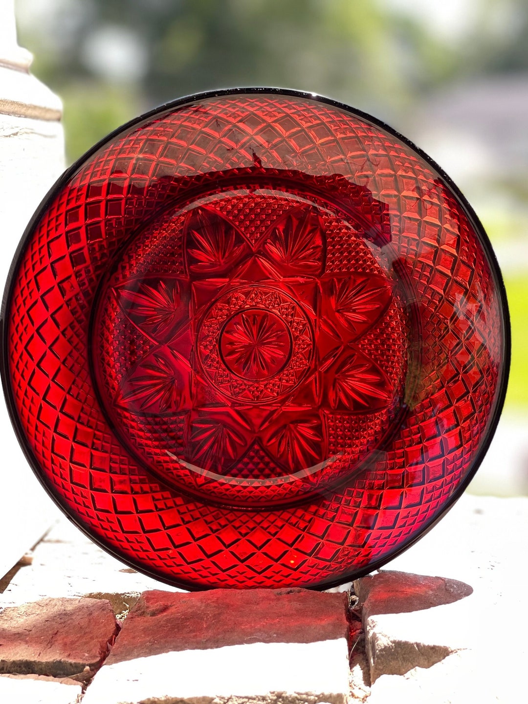 Vintage Cristal D’arques Antique Ruby Luncheon Plates/red Salad Plate ...