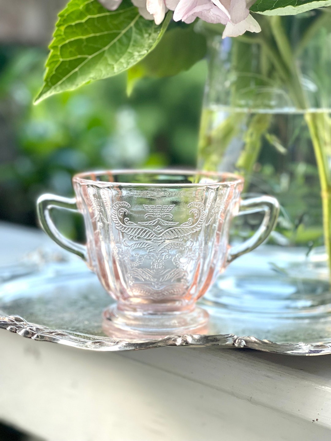 Vintage Indiana Glass Recollection Pink Open Sugar/pink Sugar Bowl/pink ...