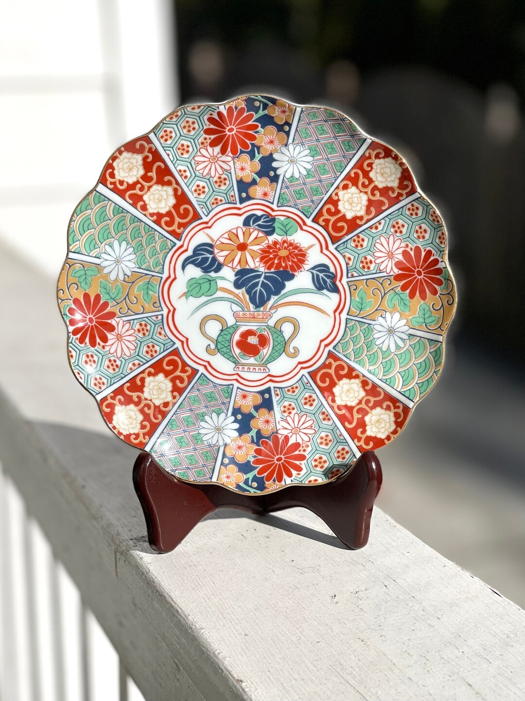 Arita Imari Fan SALAD Plates/hand Painted Imari Plates/built in Decor ...