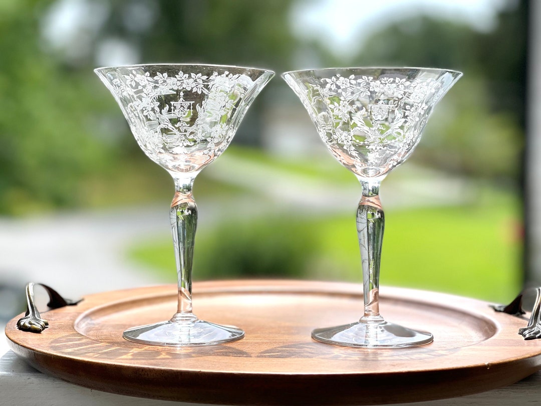 Vintage Morgantown Mikado Champagne Coupe/craft Cocktail Glass/wedding ...