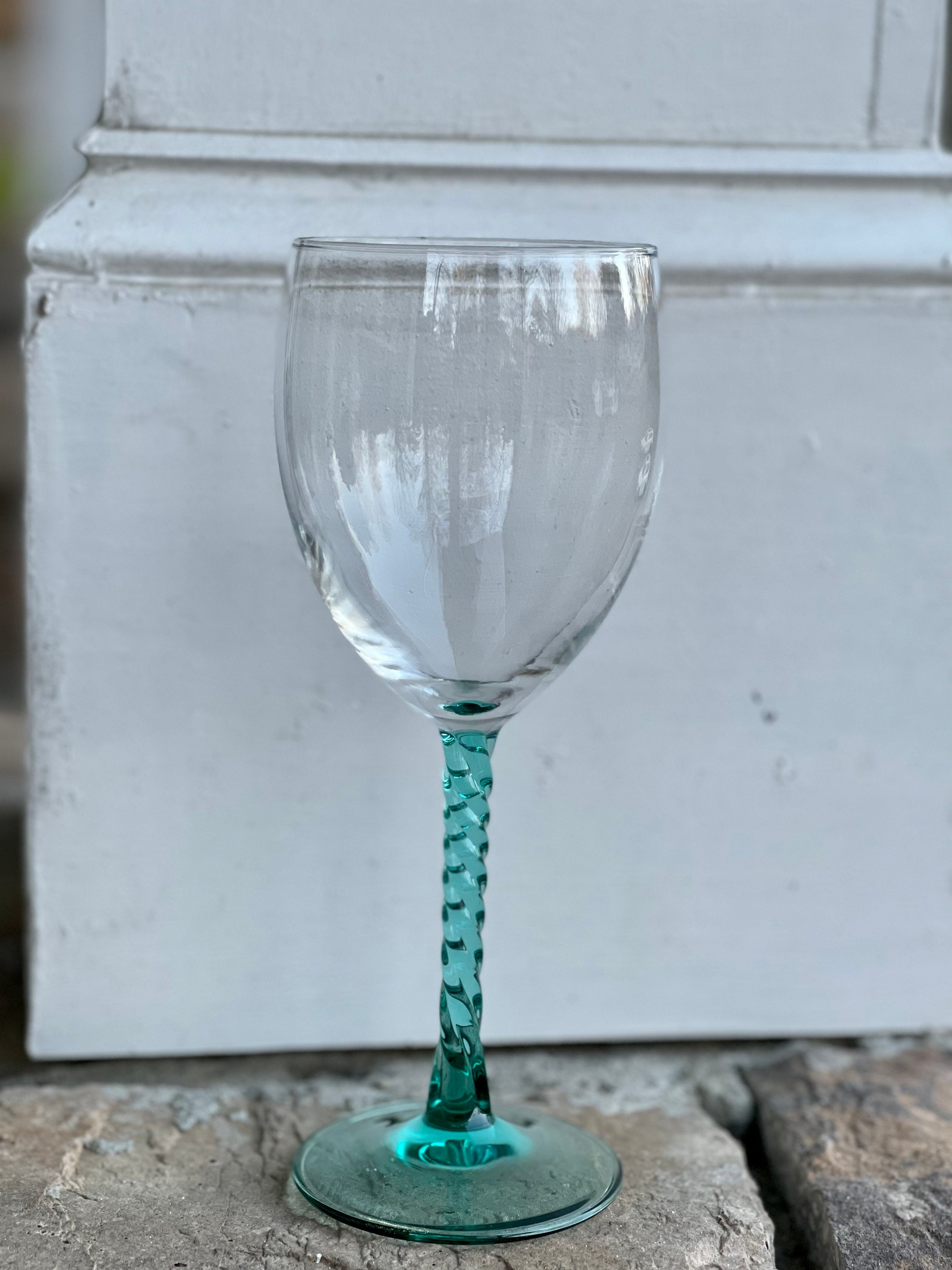 Cristal Darques-durand Angelique Aqua Wine Glasses/aqua Stem Wine Glass ...