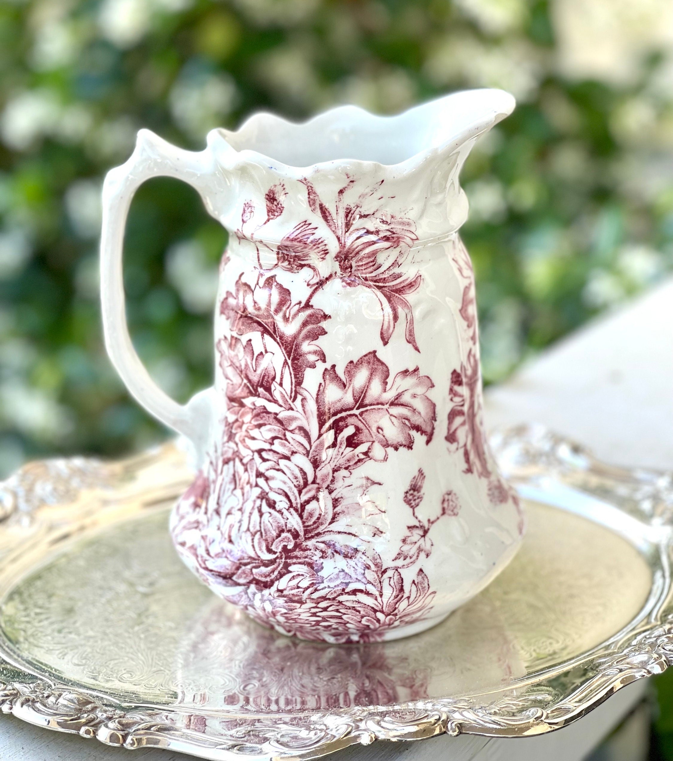 James Kent Chrysanthemum Pink Pitcher/vintage Pitcher/pink Floral ...