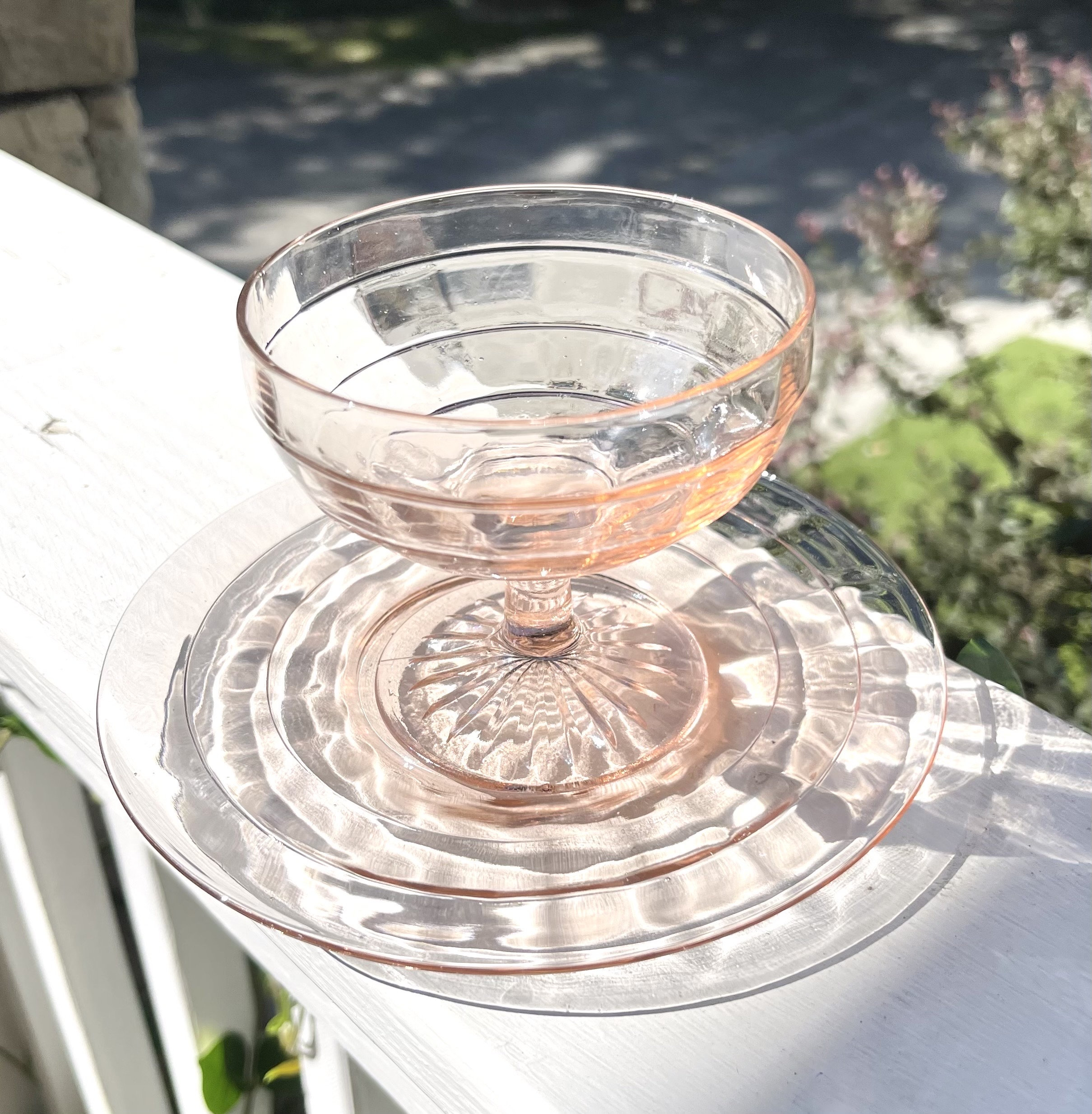 Anchor Hocking Block Optic Pink Bread and Butter Plates/dessert Plates ...