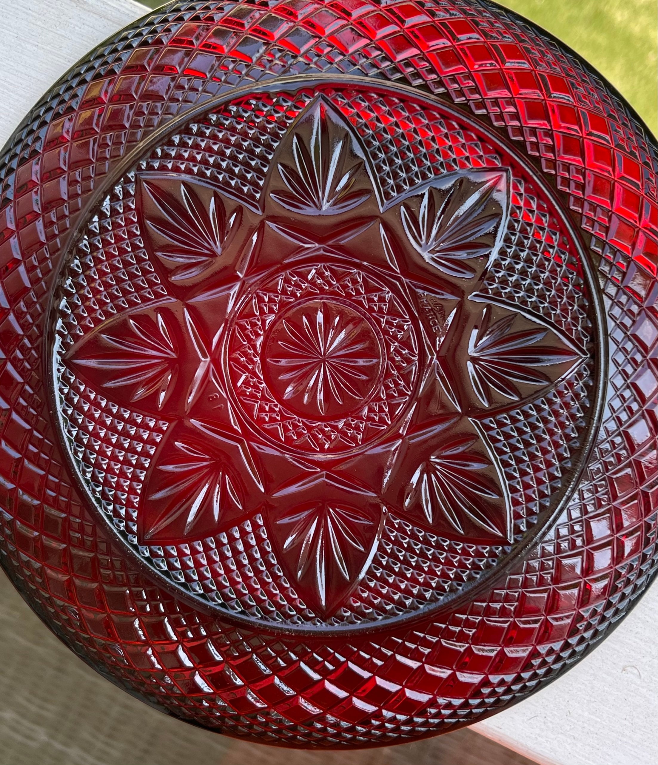 Vintage Cristal D’arques Antique Ruby Luncheon Plates/red Salad Plate ...