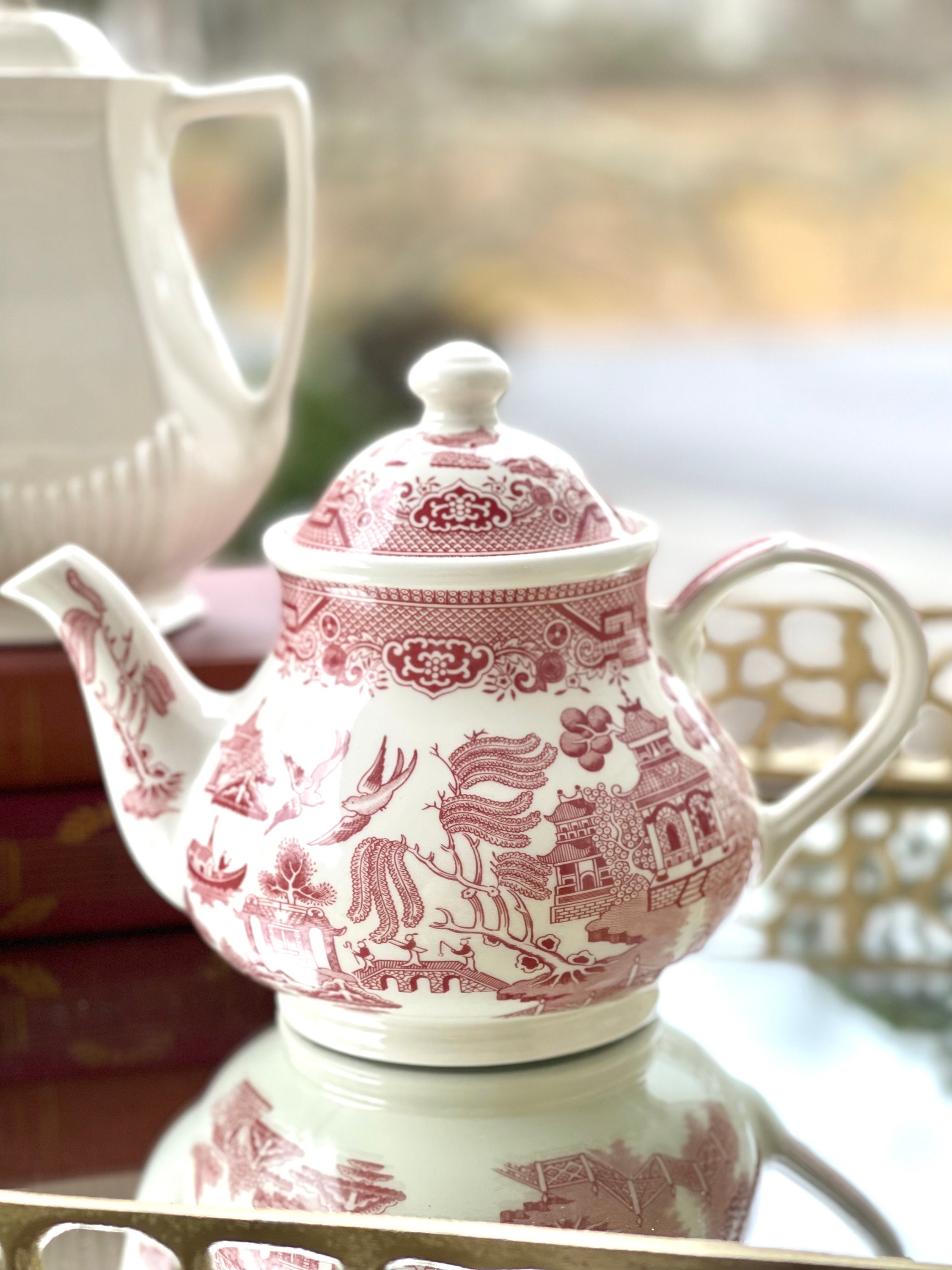 Royal Wessex Willow Rosa Teapot and Lid/vintage Teapot/pink ...