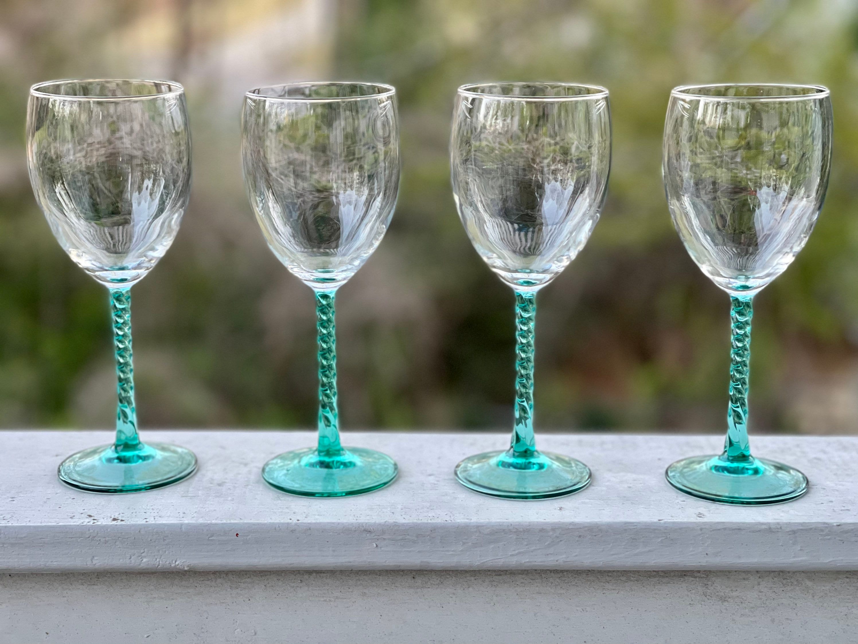 Cristal Darques-durand Angelique Aqua Wine Glasses/aqua Stem Wine Glass ...