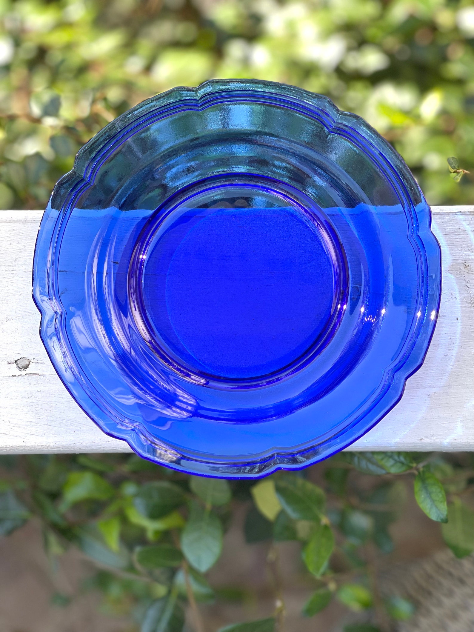 Cobalt Blue Glass Salad Plates/luncheon Plates/blue Glass Plates/cobalt ...