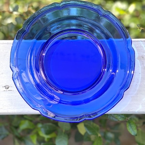 Cobalt Blue Glass Salad Plates/luncheon Plates/blue Glass Plates/cobalt ...