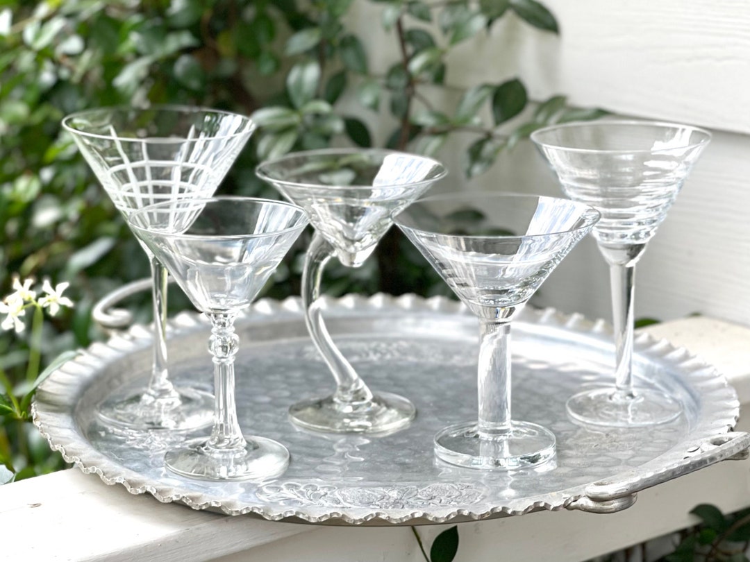 Mismatched Martini Glasses/craft Cocktail Glass/mixologist/vintage ...