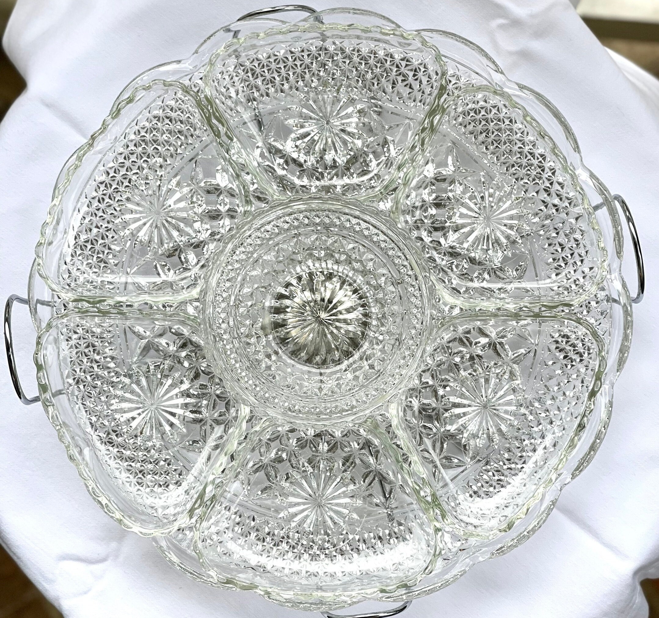 Anchor Hocking Wexford Clear 9 Piece Lazy Susan W/stand/wexford Round ...