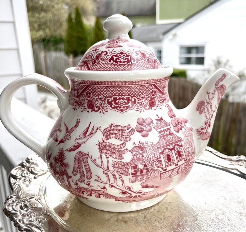 Royal Wessex Willow Rosa Teapot and Lid/vintage Teapot/pink ...