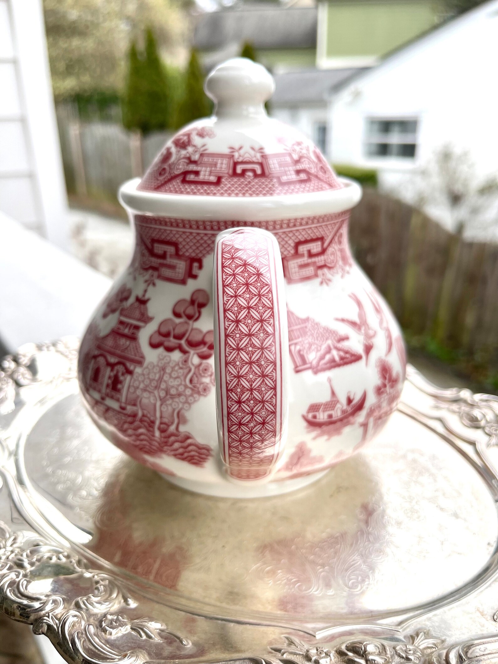 Royal Wessex Willow Rosa Teapot and Lid/vintage Teapot/pink ...