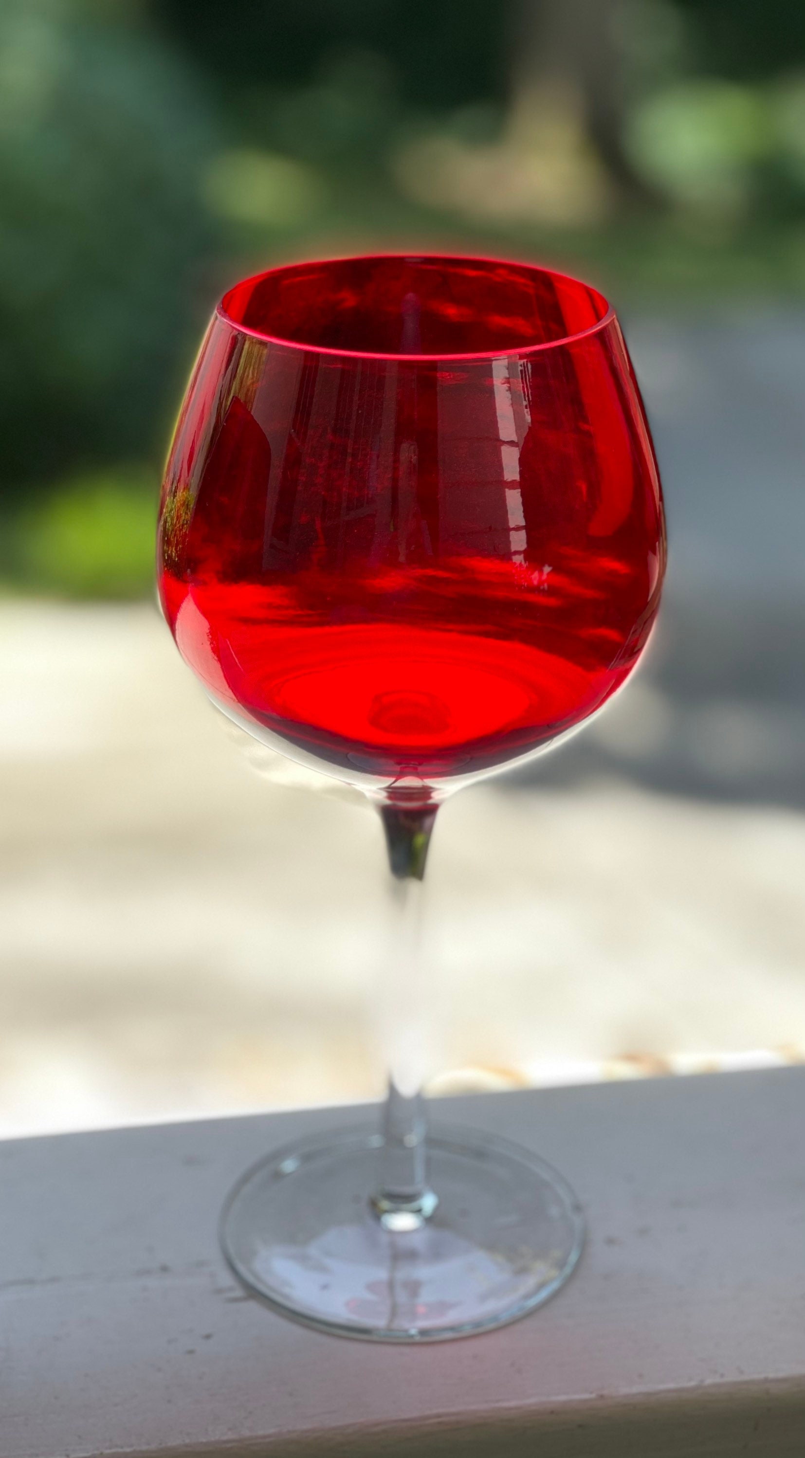 Set of 2 Red Balloon Wine Glasses/oversized Wine Glasses/christmas ...