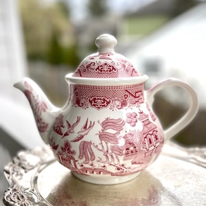 Royal Wessex Willow Rosa Teapot and Lid/vintage Teapot/pink ...