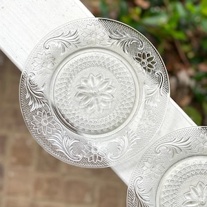 Vintage Indiana Glass Sandwich Clear Luncheon Plates/clear Salad Plates ...
