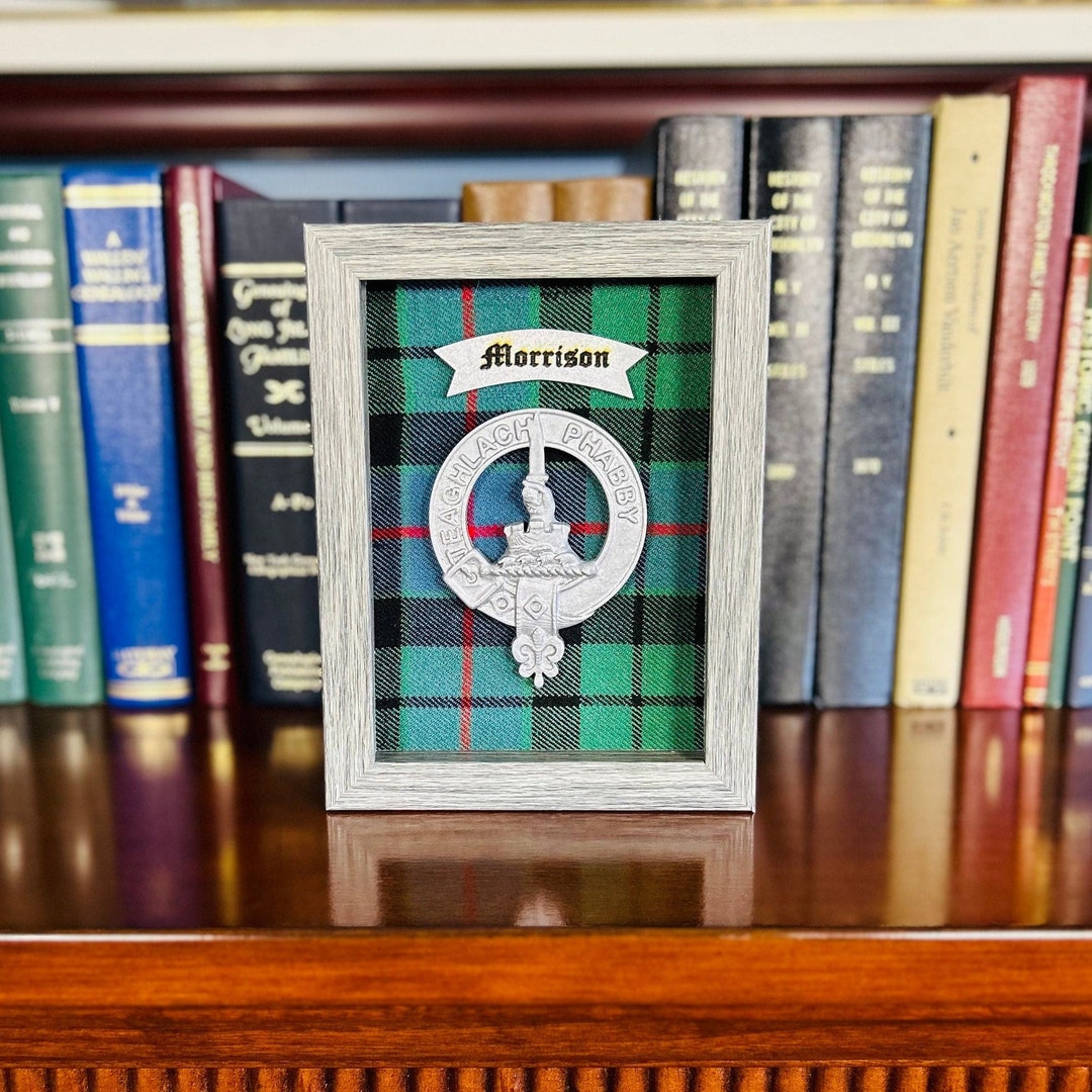 Morrison Framed Scottish Clan Tartan Badge Crest - Etsy