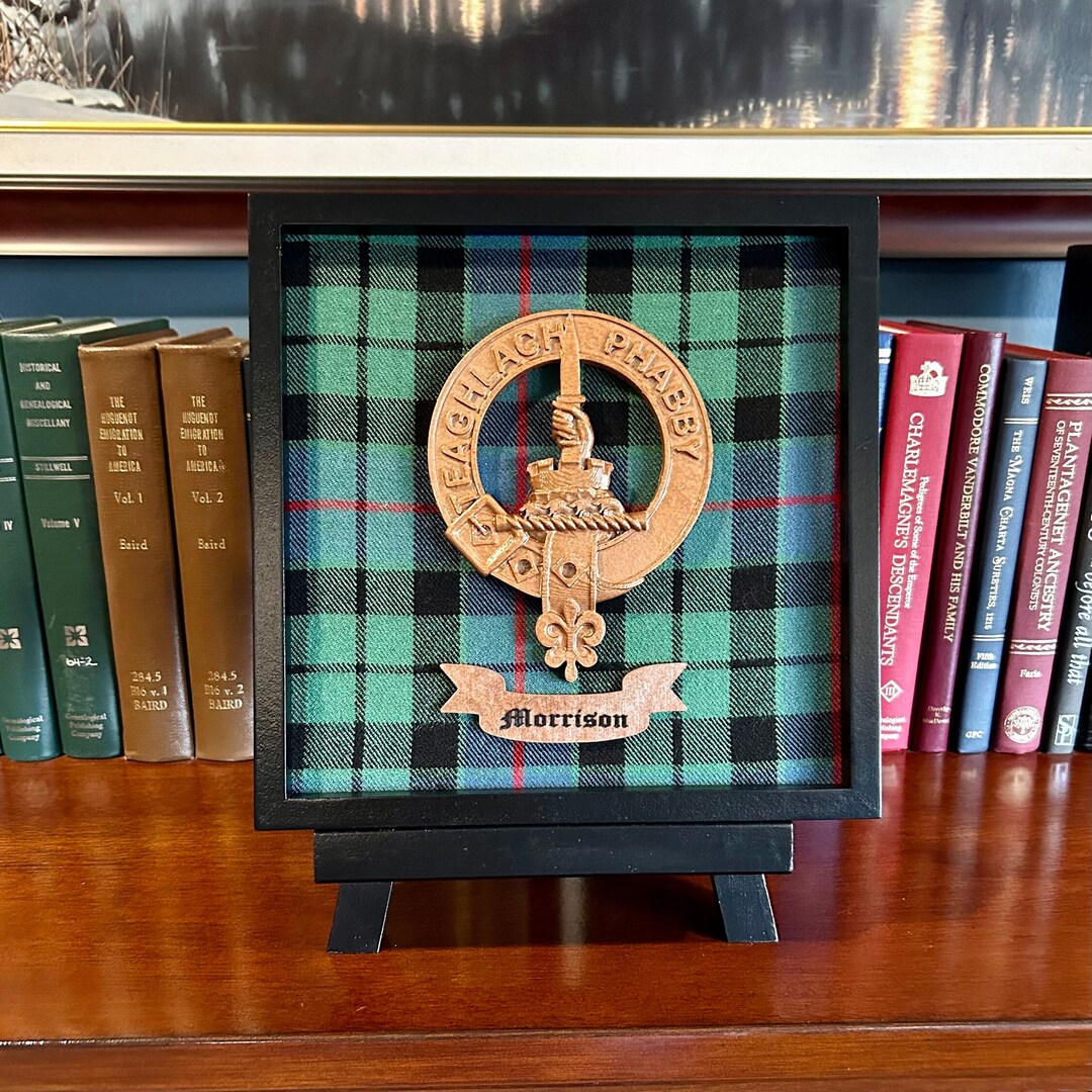 Morrison / Morison Framed Scottish Clan Tartan Badge Crest - Etsy