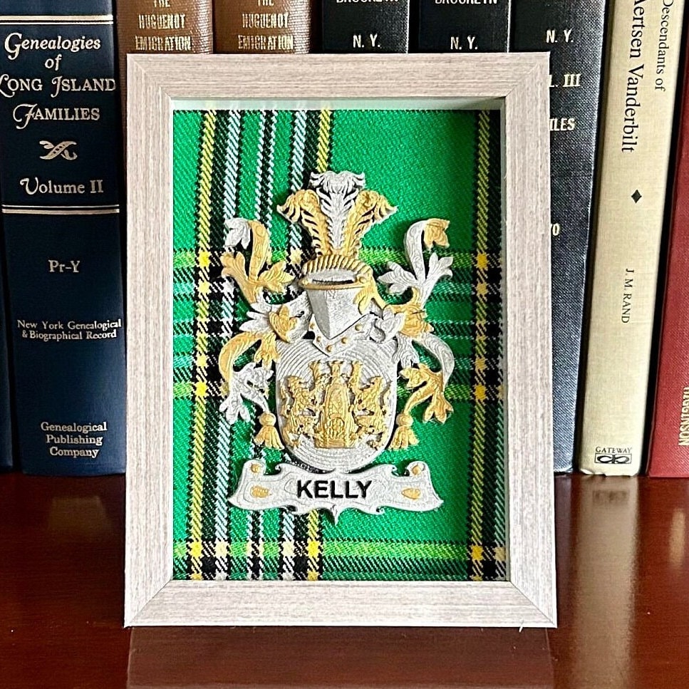 Kelly Coat of Arms on Irish National or Ulster Tartan Framed - Etsy