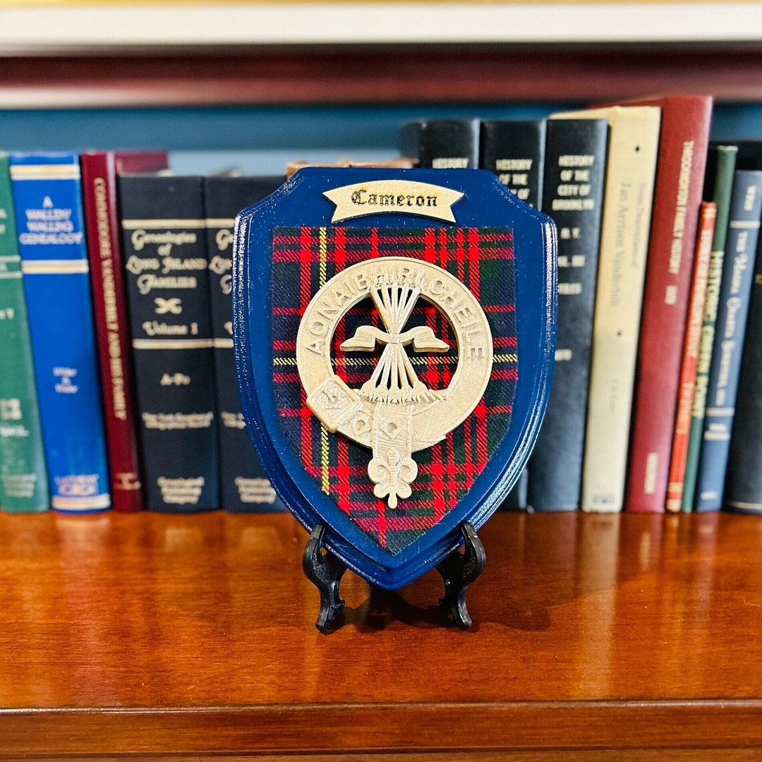 Cameron Scottish Clan Tartan Badge Crest Plaque - Etsy