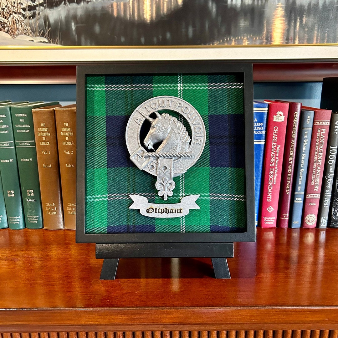 Oliphant / Olyphant Framed Scottish Clan Tartan Badge Crest - Etsy