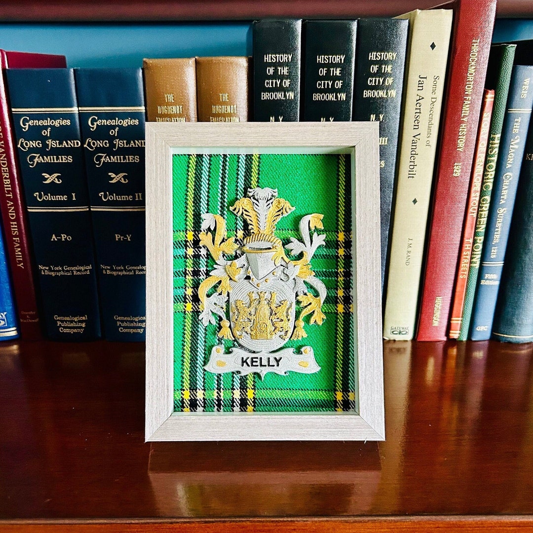 Kelly Coat of Arms on Irish National or Ulster Tartan Framed - Etsy