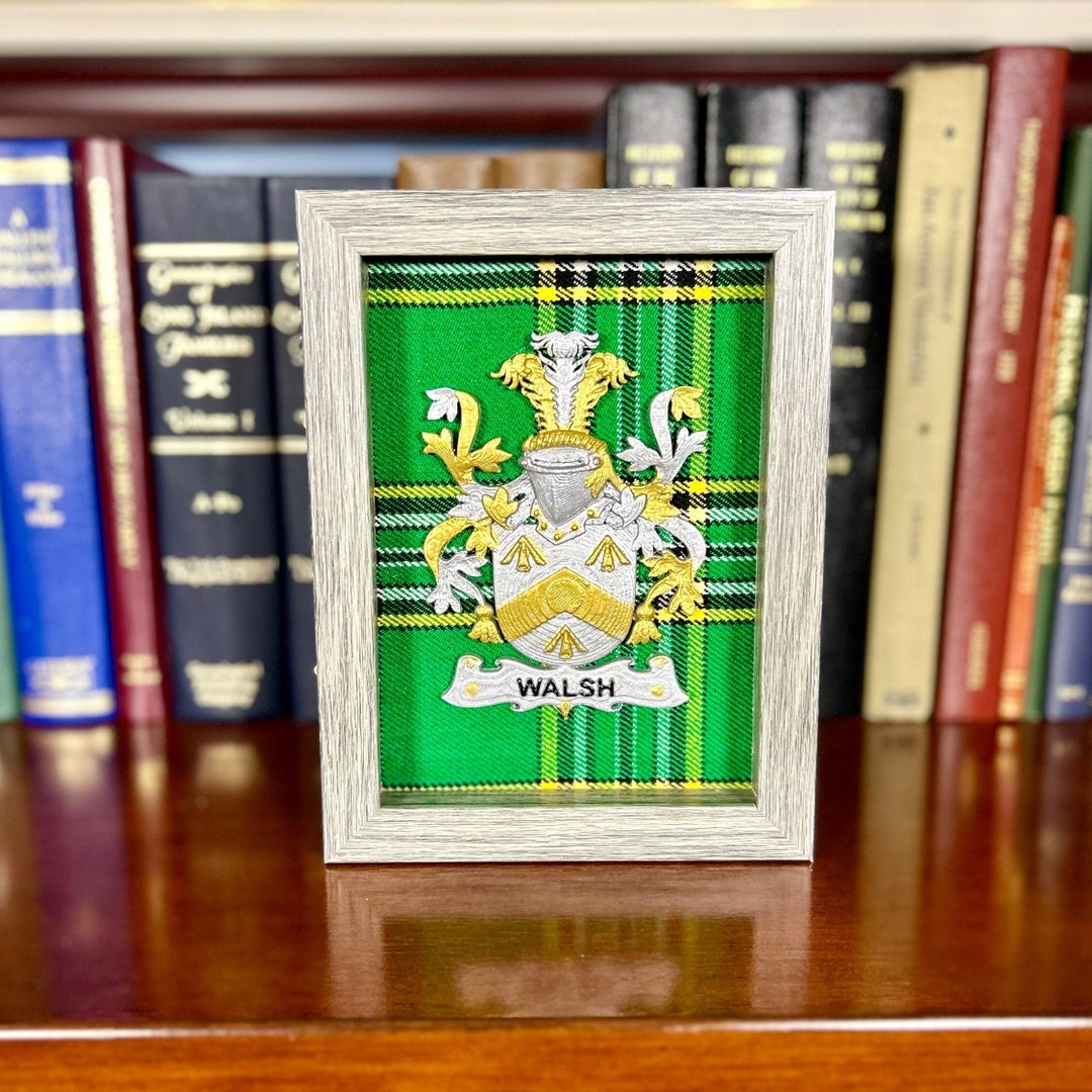 Walsh Coat of Arms on Irish National or Ulster Tartan Framed - Etsy