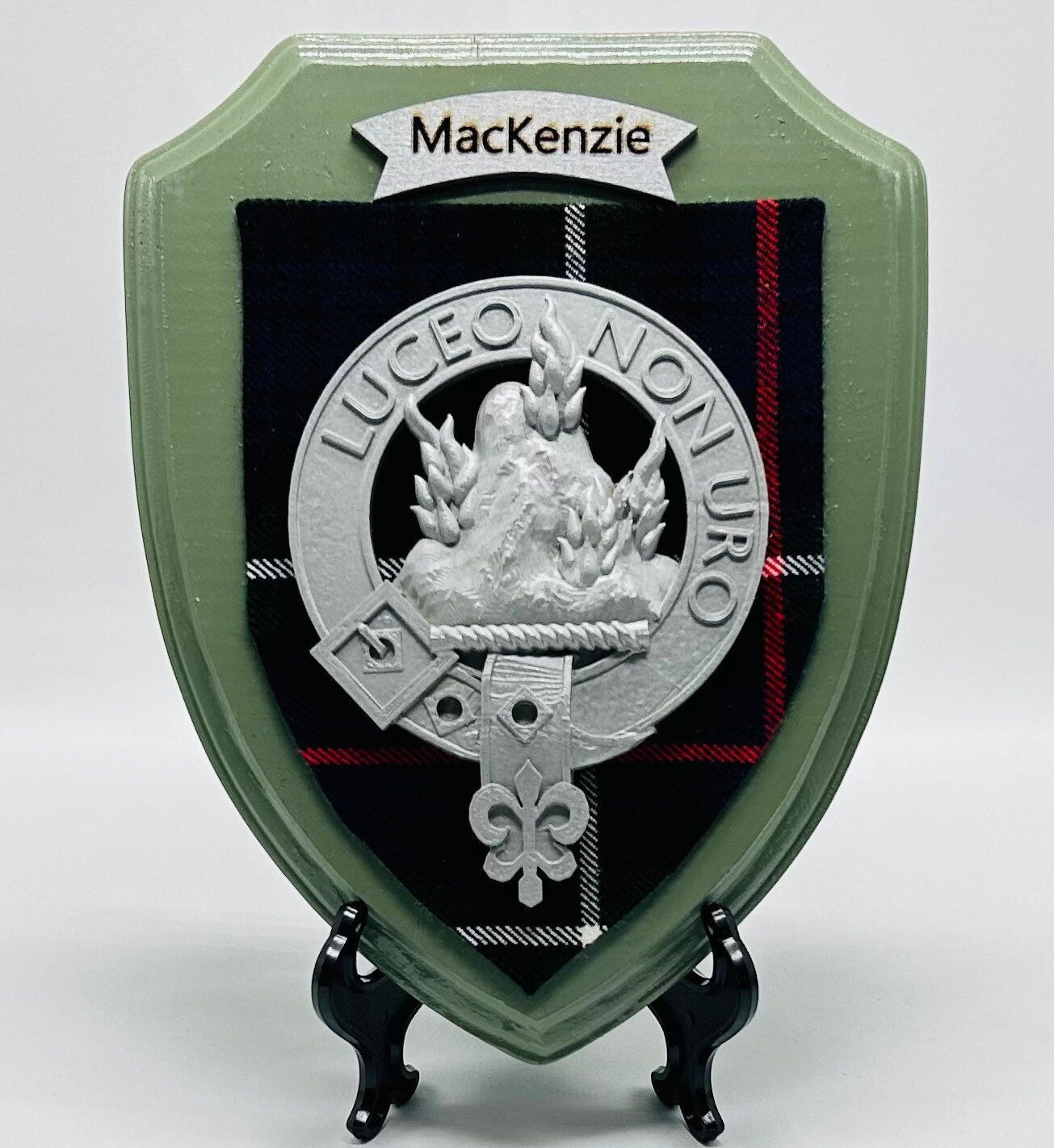 Mackenzie / Mckenzie Scottish Clan Tartan Badge Crest Plaque - Etsy
