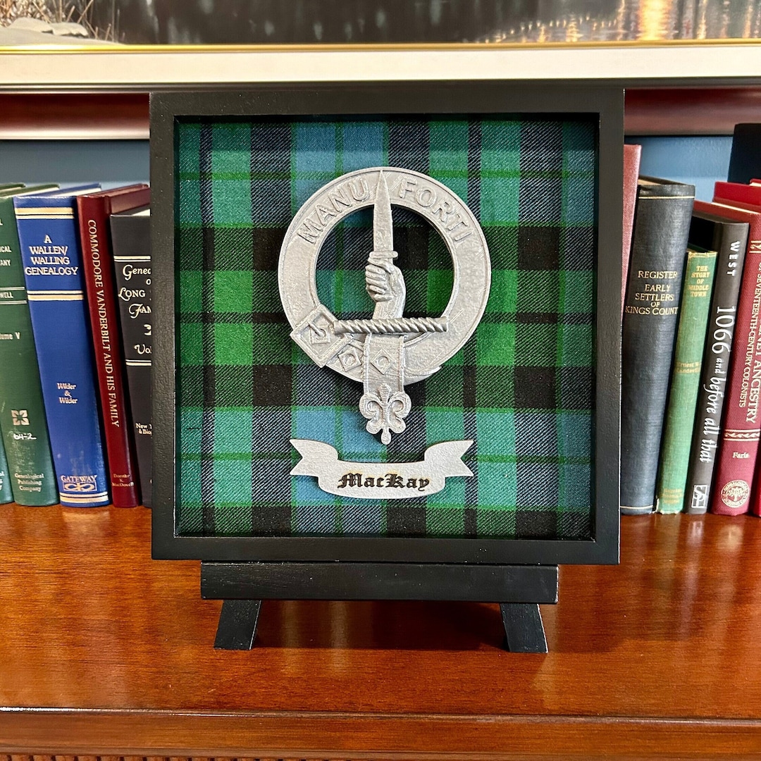 Mackay / Mckay Framed Scottish Clan Tartan Badge Crest - Etsy