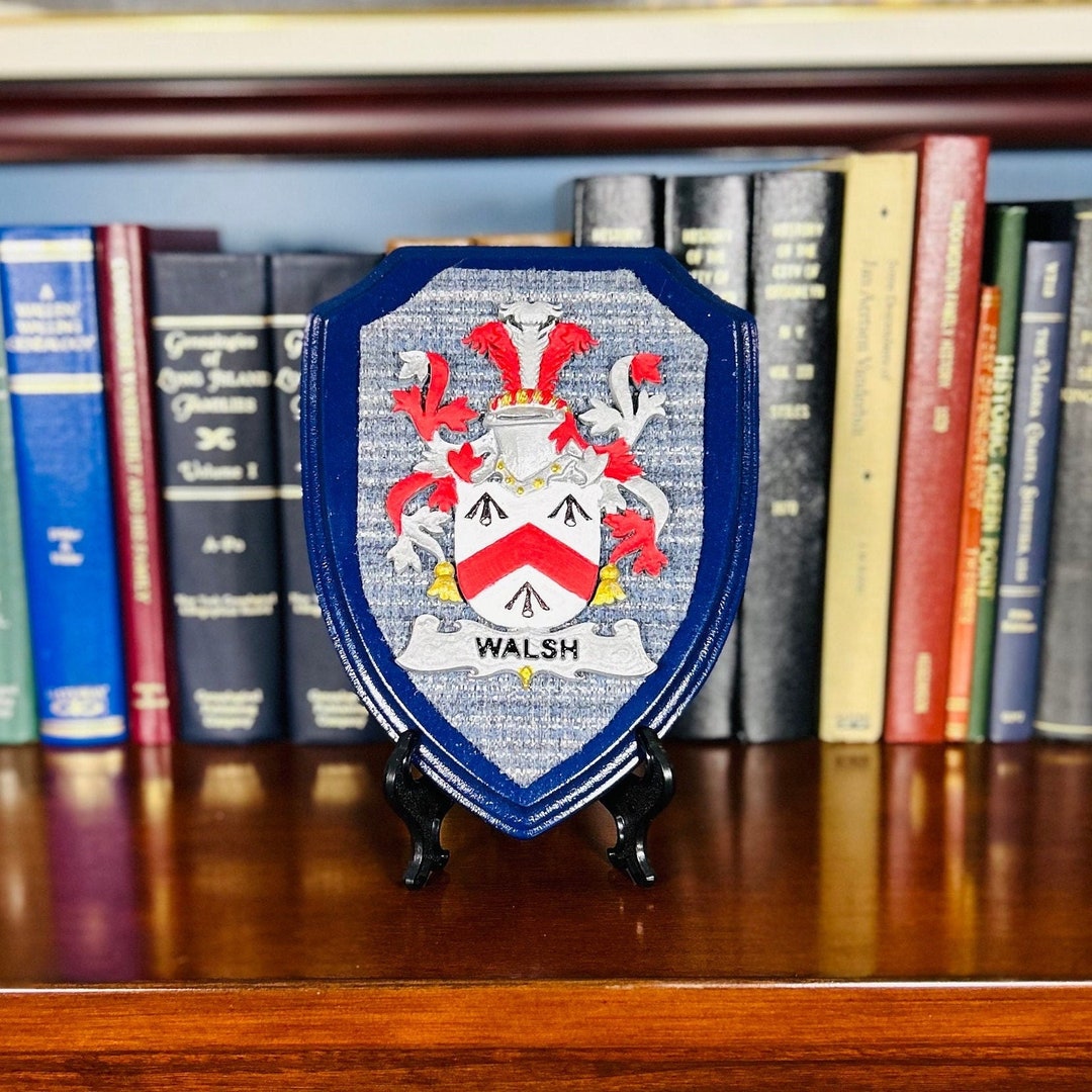 Walsh Irish Coat of Arms Crest Plaque - Etsy