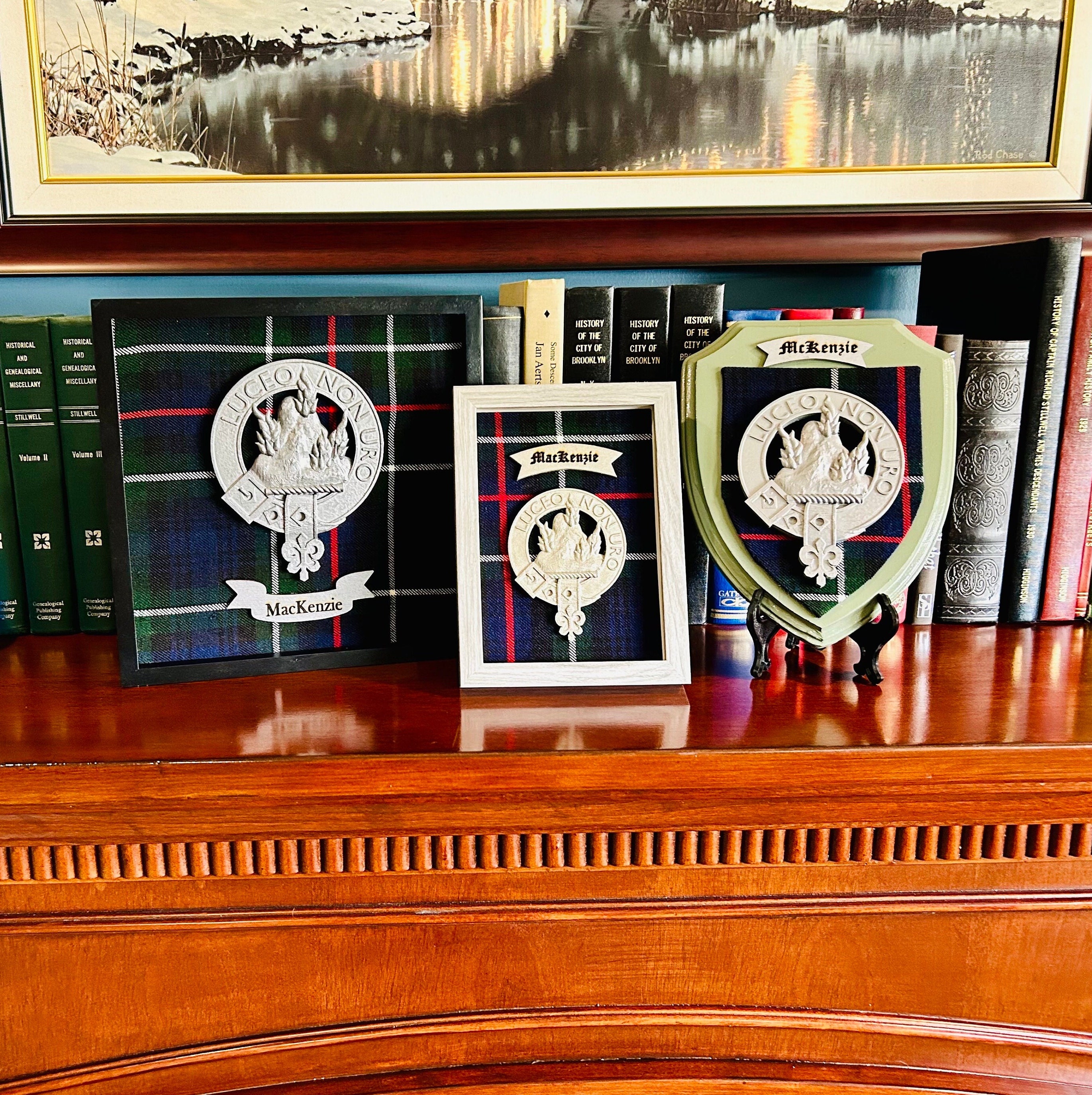 Mackenzie / Mckenzie Scottish Clan Tartan Badge Crest Plaque - Etsy