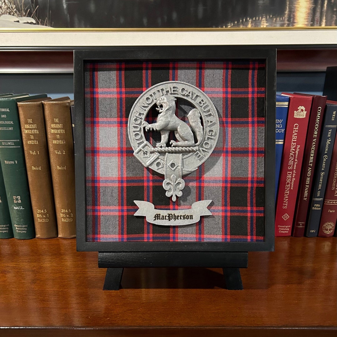 Macpherson / Mcpherson Framed Scottish Clan Tartan Badge Crest - Etsy