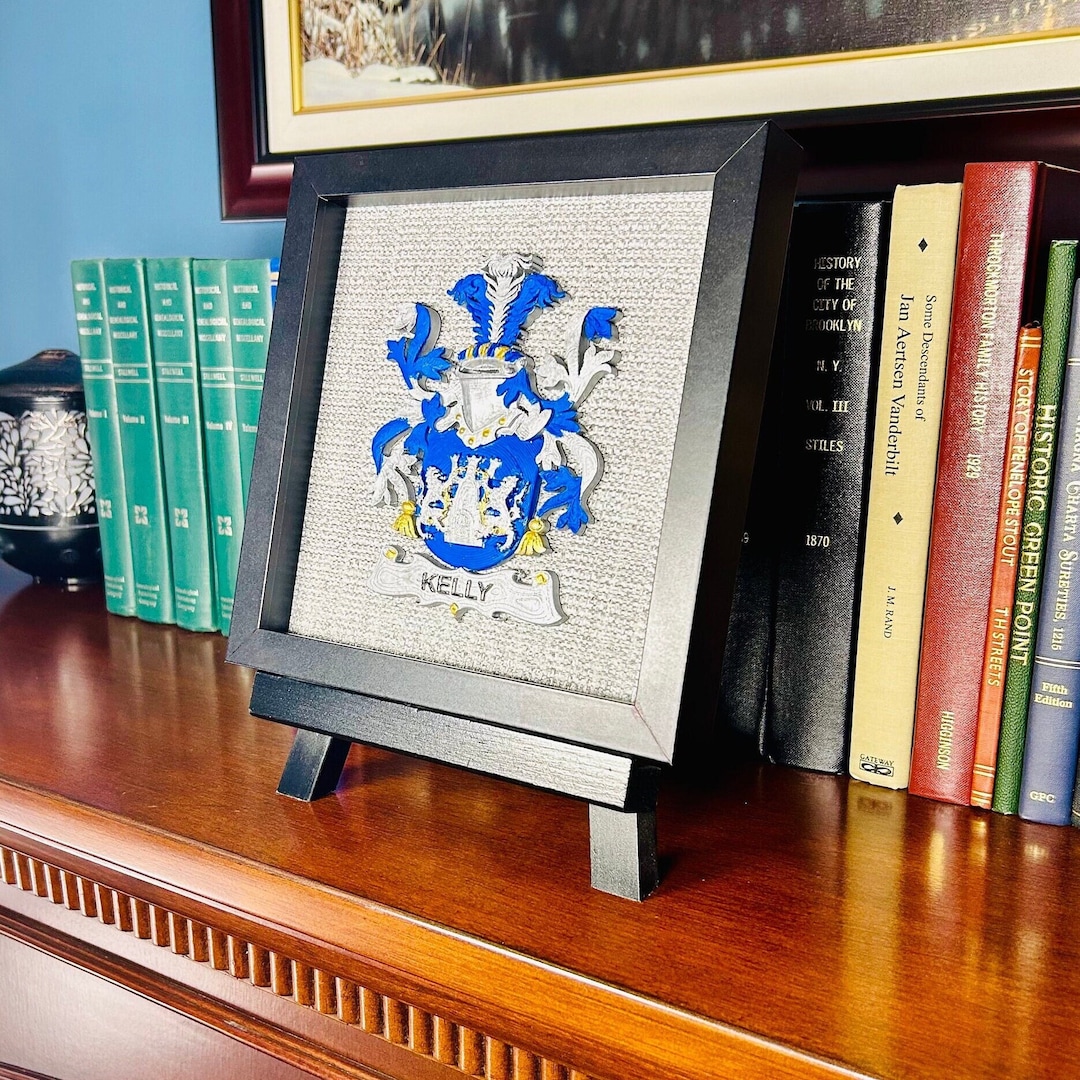 Kelly Irish Coat of Arms Crest Framed - Etsy