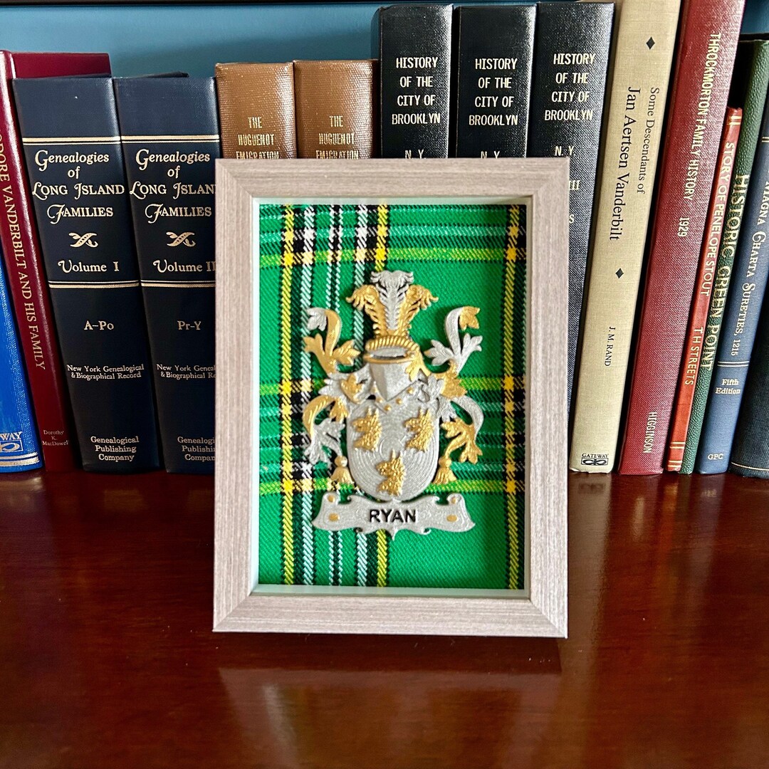 Ryan Coat of Arms on Irish National or Ulster Tartan Framed - Etsy