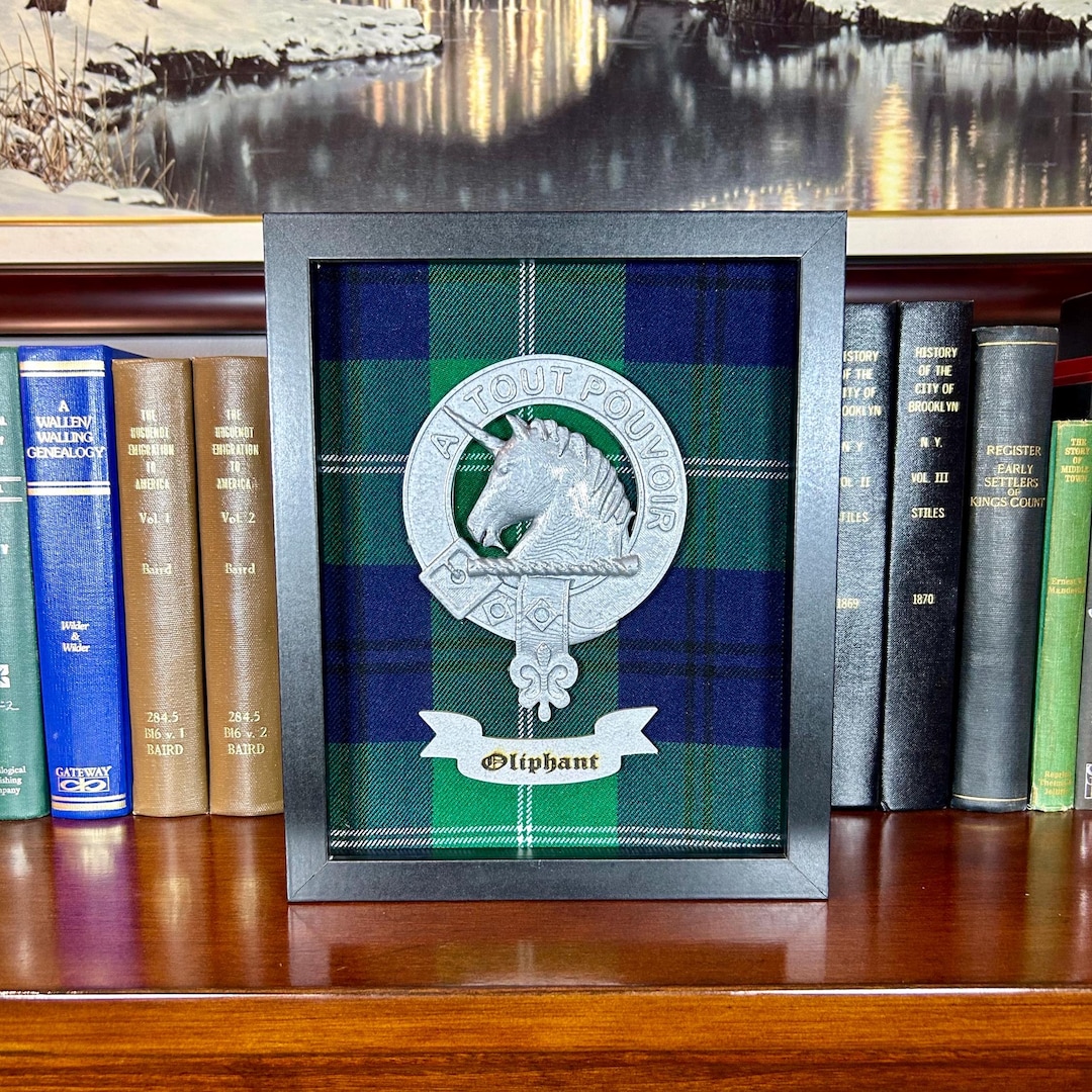 Oliphant / Olyphant Framed Scottish Clan Tartan Badge Crest - Etsy