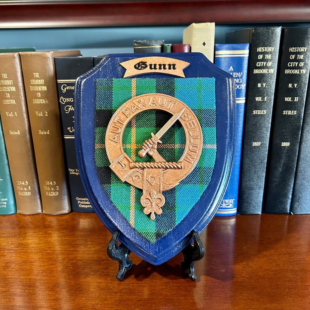 Gunn Scottish Clan Tartan Badge Crest Plaque - Etsy