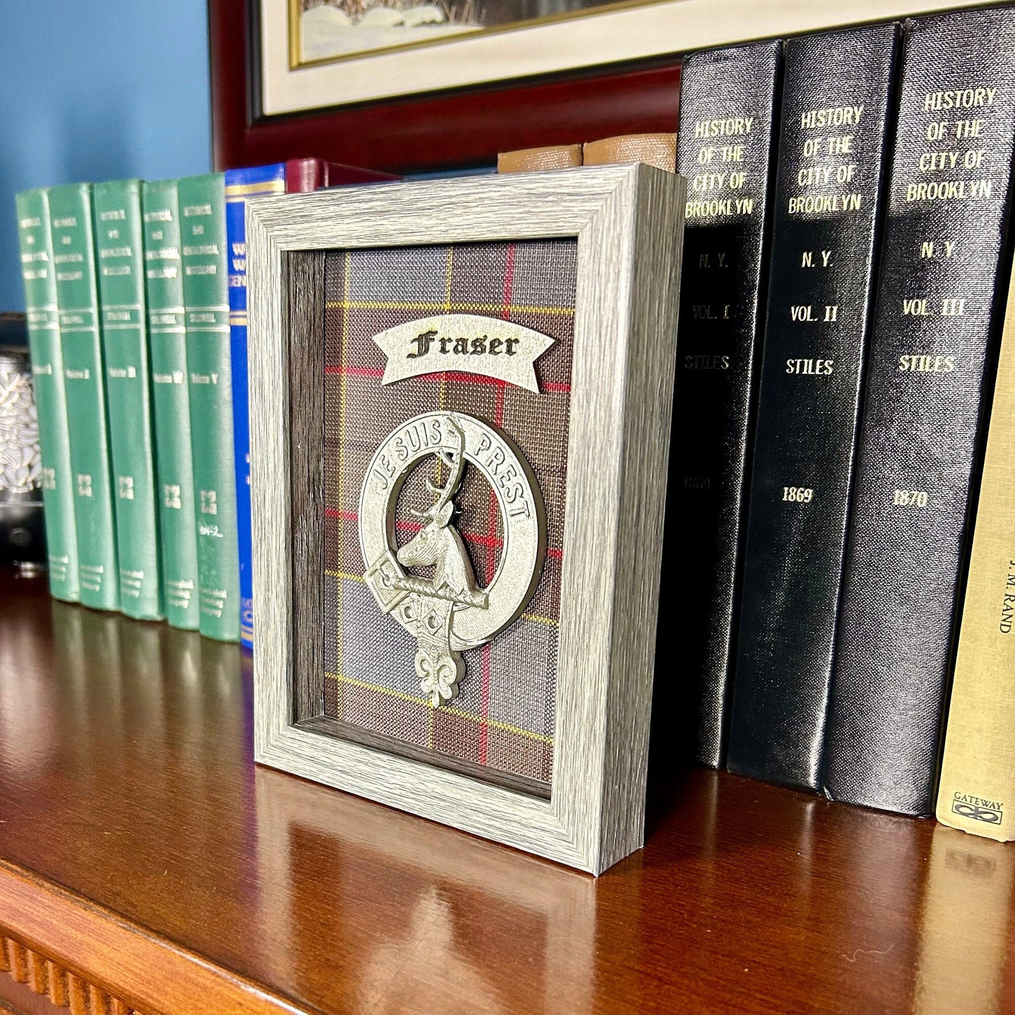Fraser Framed Scottish Clan Tartan Badge Crest - Etsy