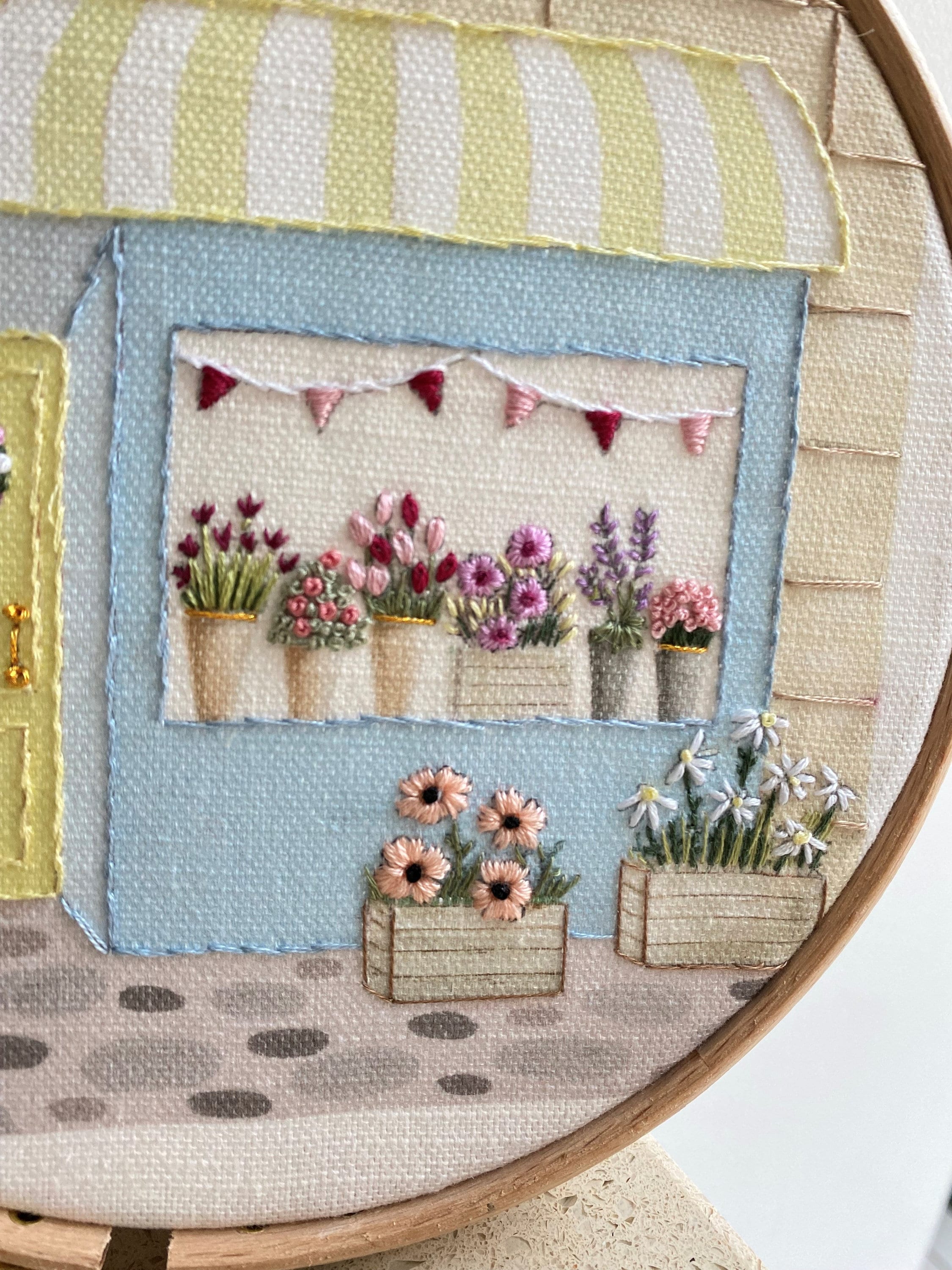 Flower Shop Embroidery Kit, Beginner DIY Embroidery, Modern Hand ...