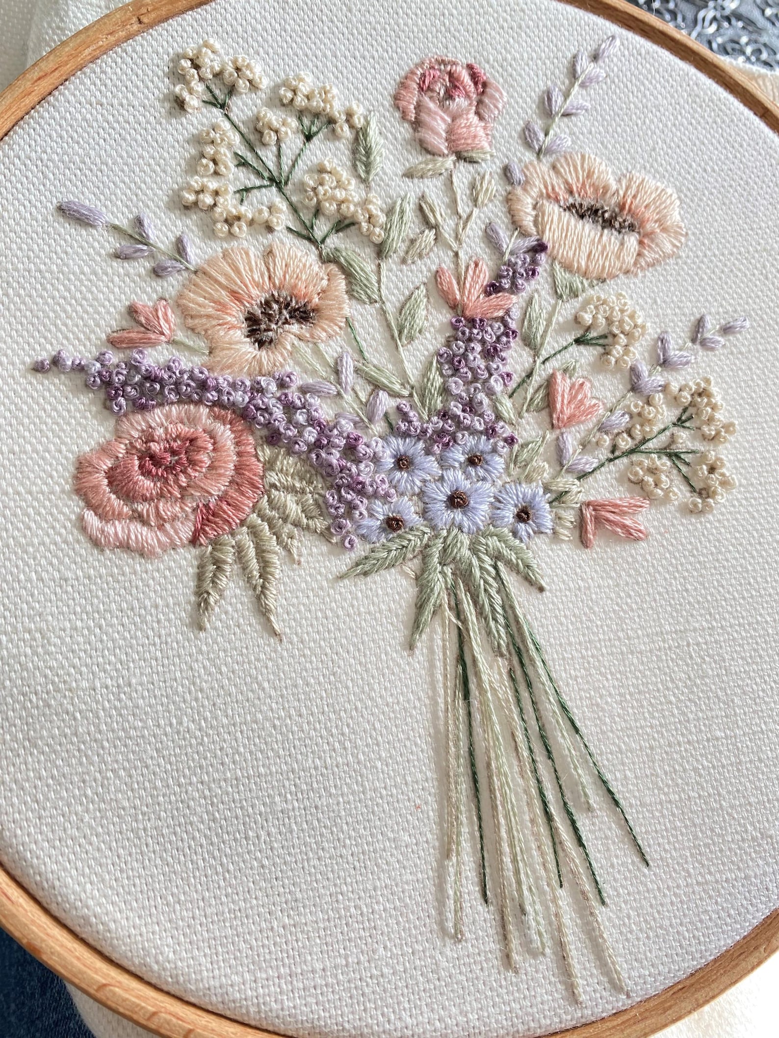 Flower Bouquet Embroidery Kit, Beginner DIY Embroidery, Modern Hand ...