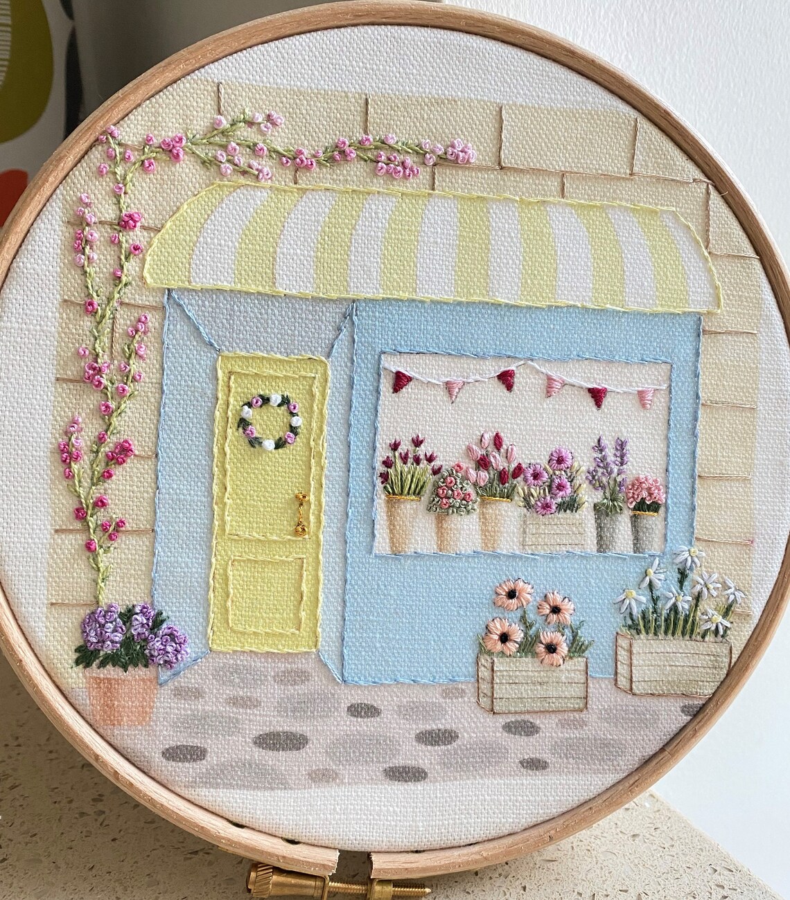 Flower Shop Embroidery Kit, Beginner DIY Embroidery, Modern Hand ...