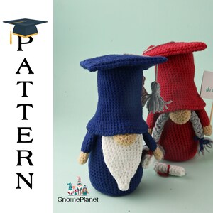 Crochet Gnome, Graduation Gnome Pattern, Amigurumi Graduate Gnome ...