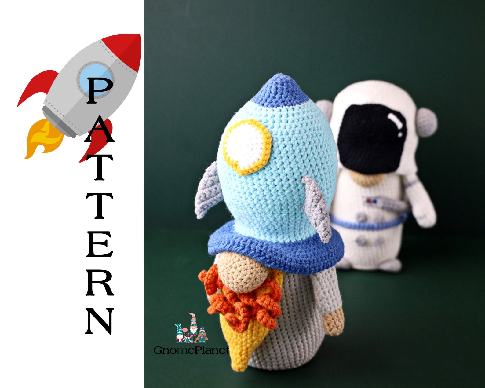 Crochet Rocket Gnome Pattern Amigurumi Rocket Ship Gnome - Etsy