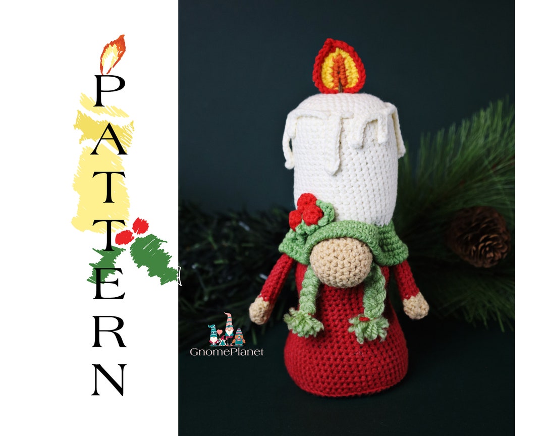 Crochet Christmas Candle Gnome Pattern, Amigurumi Christmas Gnome - Etsy
