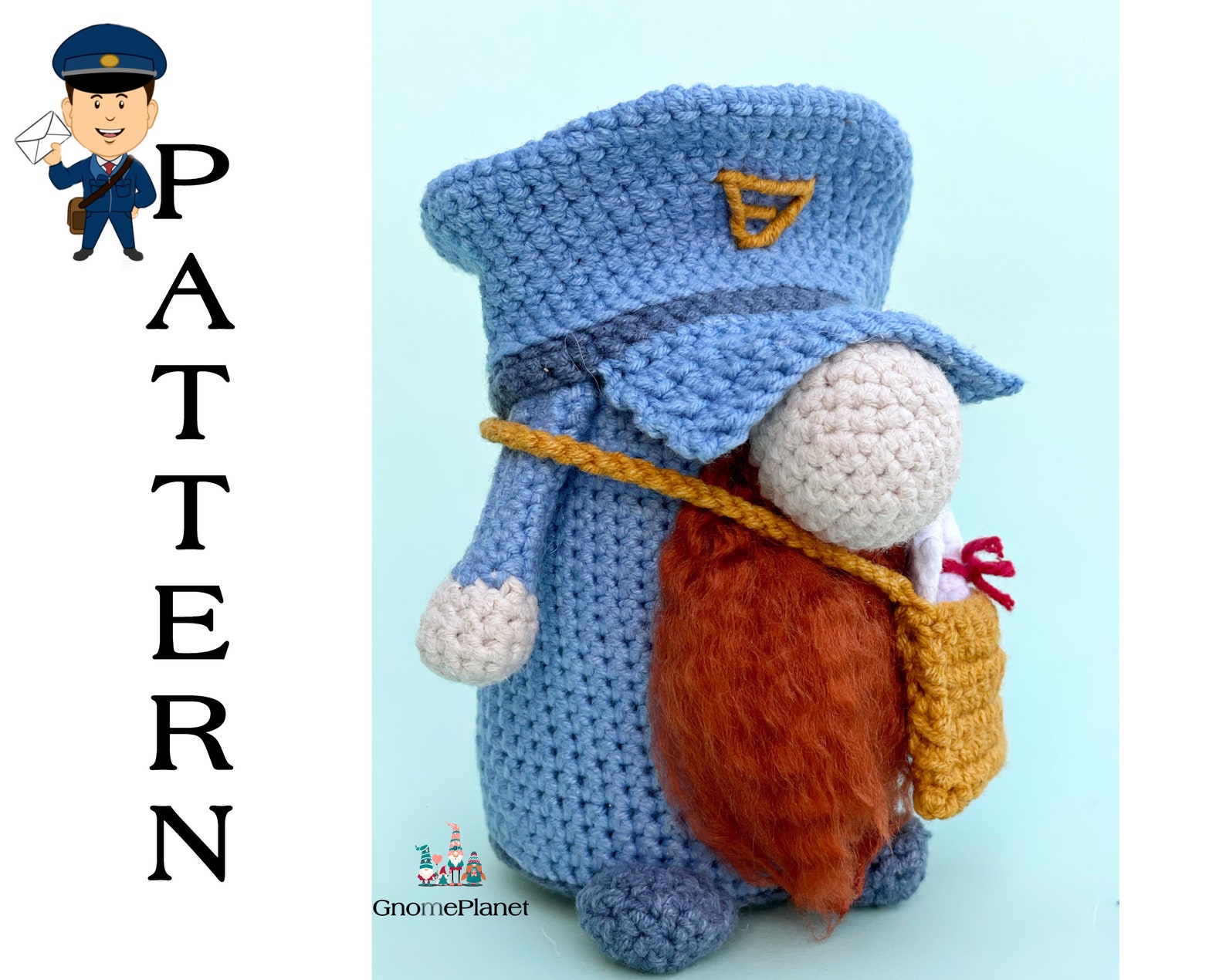 Crochet Mailman Gnome Pattern, Mail Gnome Amigurumi Pattern, Christmas ...