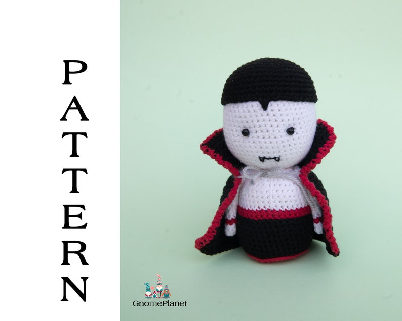 Amigurumi Vampire Crochet Pattern, Halloween Dracula Pattern, Crochet ...