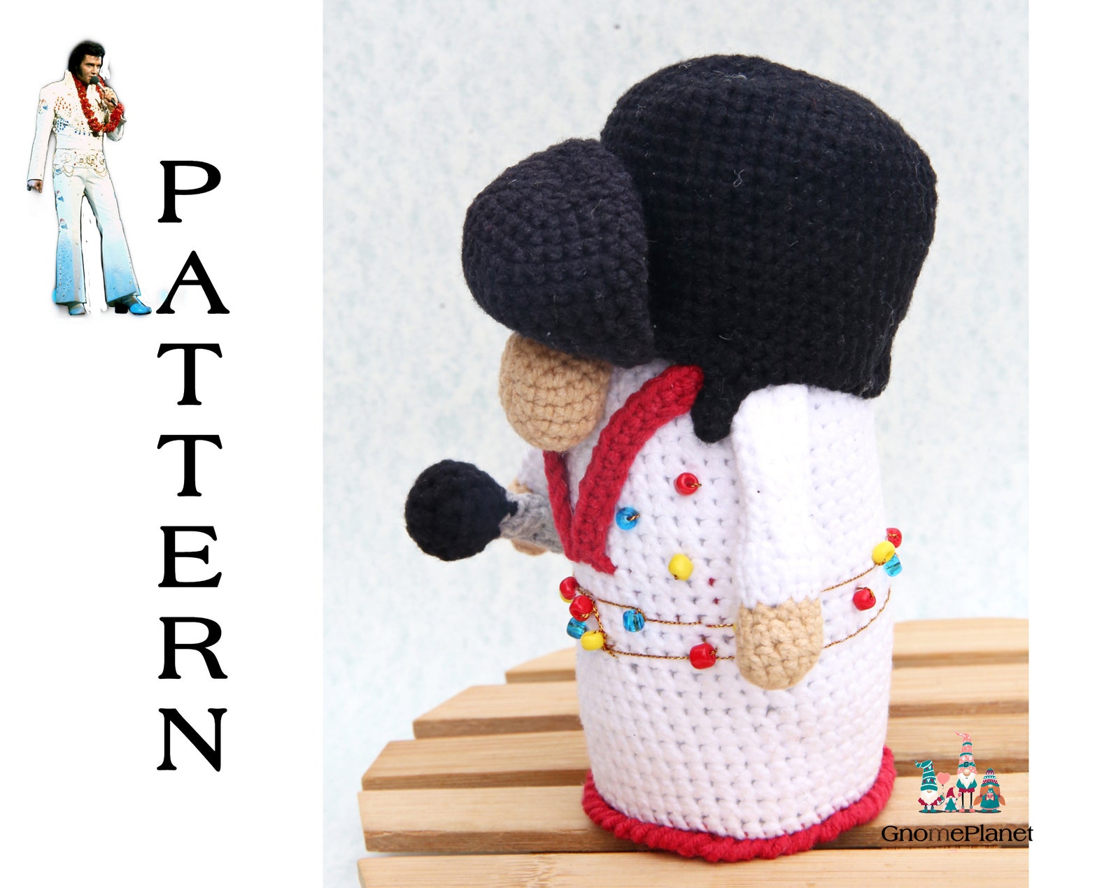 Crochet Elvis Presley Gnome, Amigurumi Elvis Pattern, Musician Gnome - Etsy